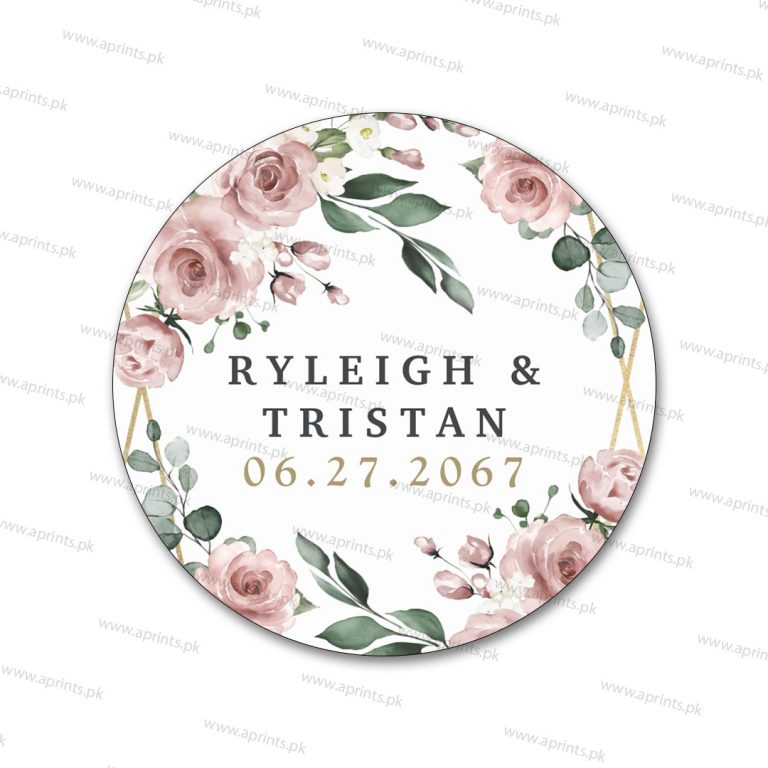 Floral Wedding Sticker - Customized Printing Services - Aprints.pk