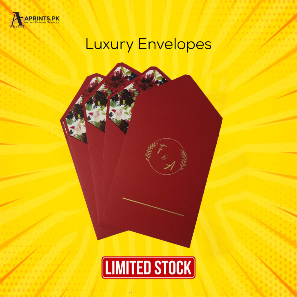 Luxury Envelopes ( F&A in Gold Written ) - Aprints.pk
