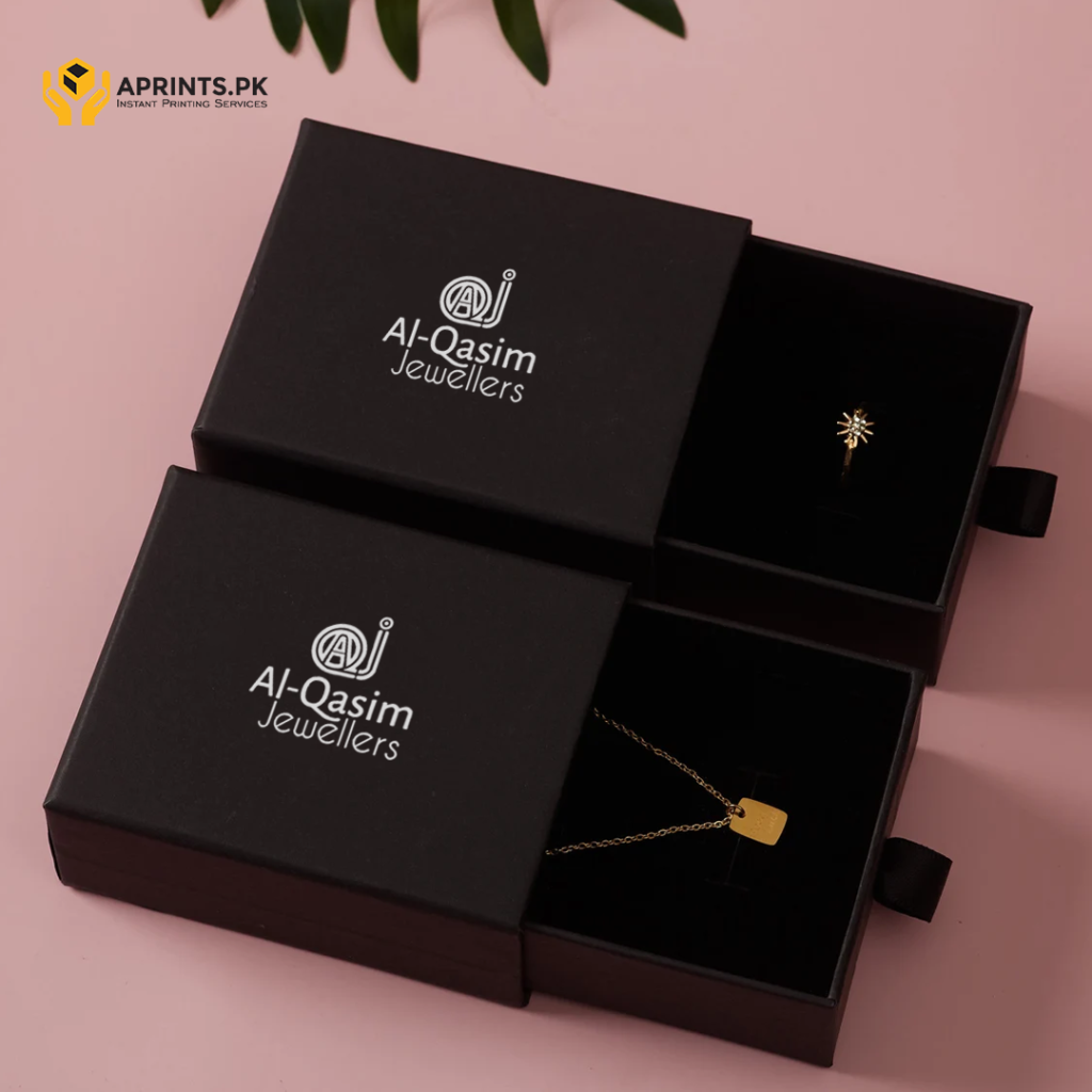Custom Jewelry Hard Drawer Boxes Pakistan | Gold Foil Logo from Rs.90 ...