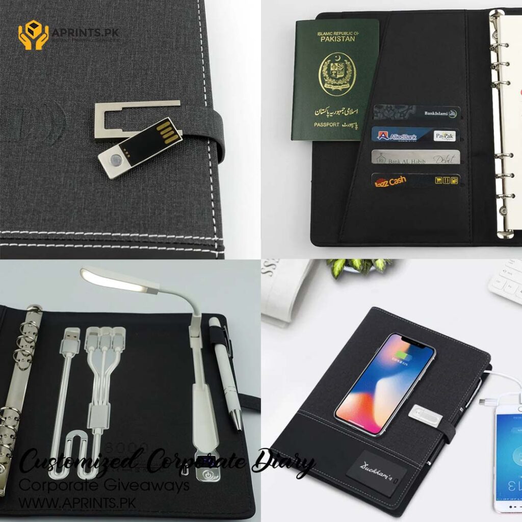Smart Diary With Wireless Power Bank & USB Drive - Aprints.pk